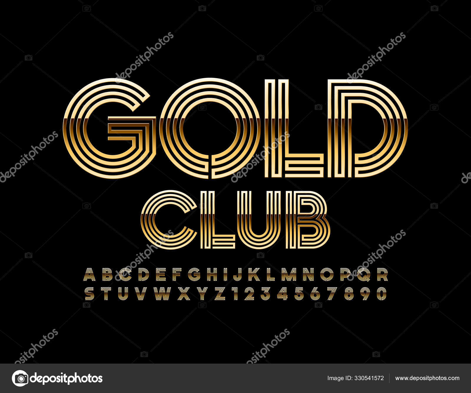 Vector Chic Logo Gold Club Luxury Alphabet Letters Numbers Unique Stock ...