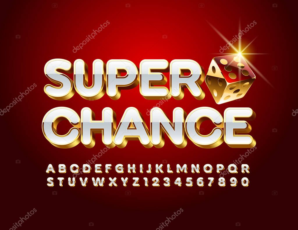 Vector de lujo Emblema Super Chance. Elegante fuente 3D. Chic letras y ...