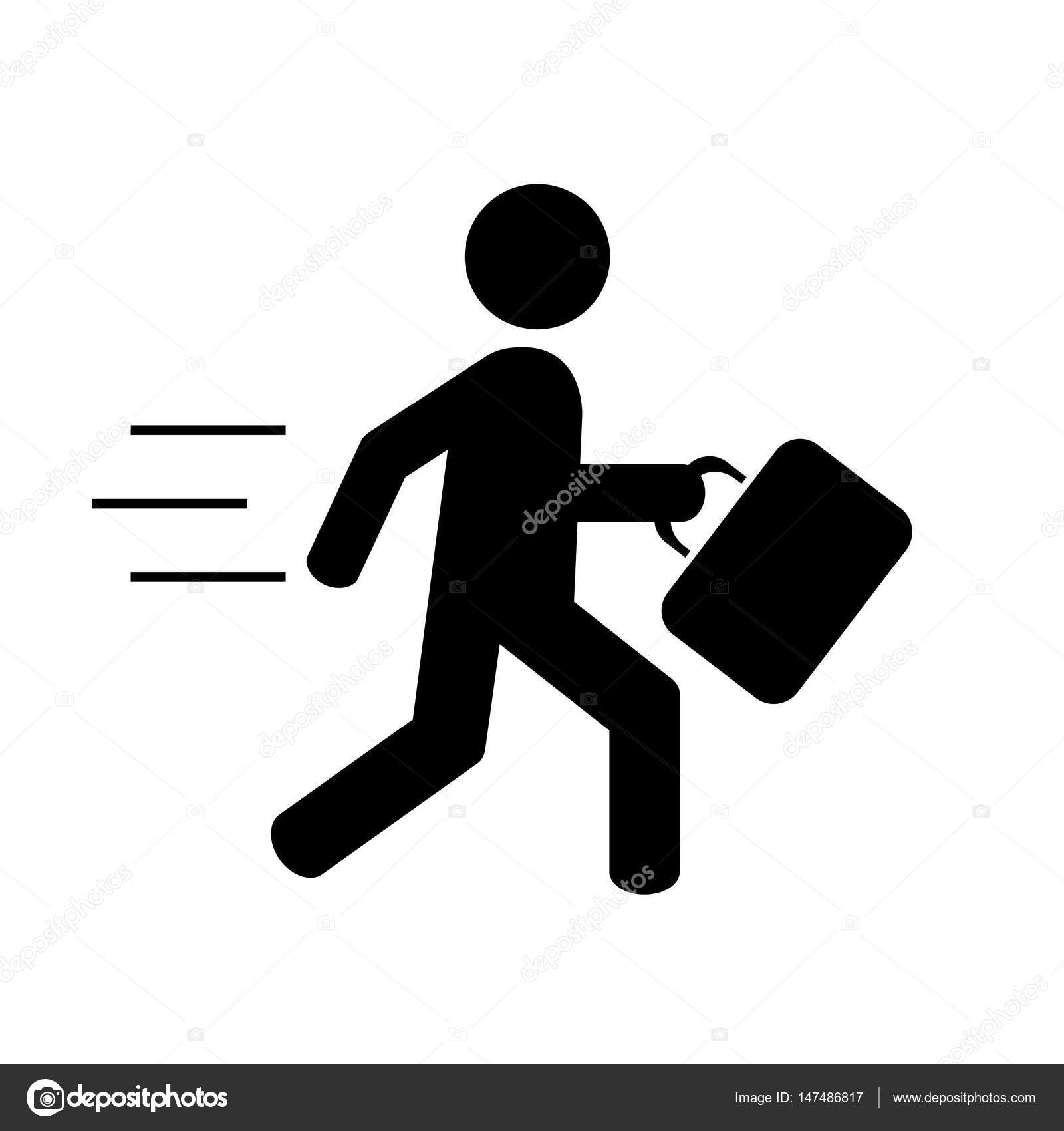 Businessman rushing to work icon — Stock Vector © Arcady #147486817
