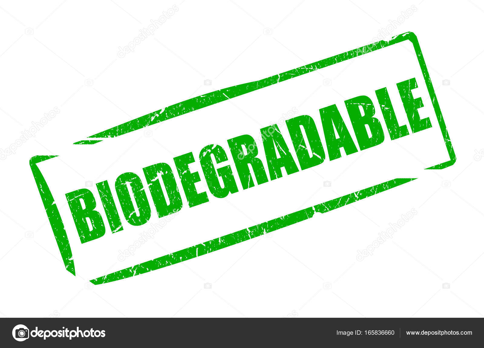 Biodegradable green rectangular rubber stamp — Stock Photo © Arcady ...