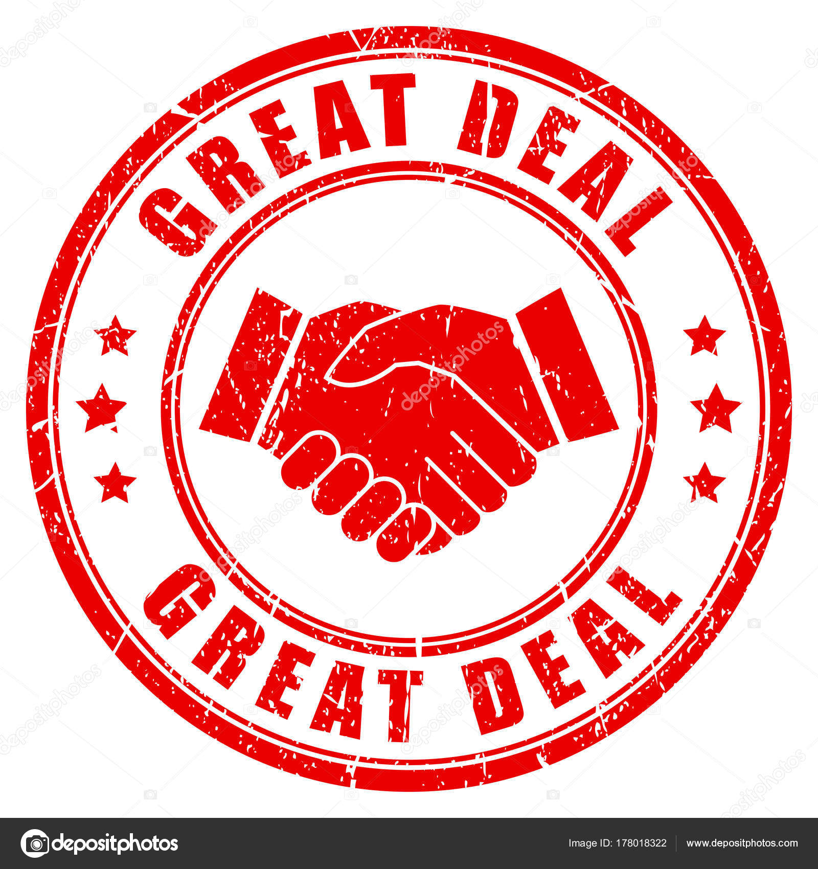 Great deal handshake red rubber stamp Stock Vector by ©Arcady 178018322