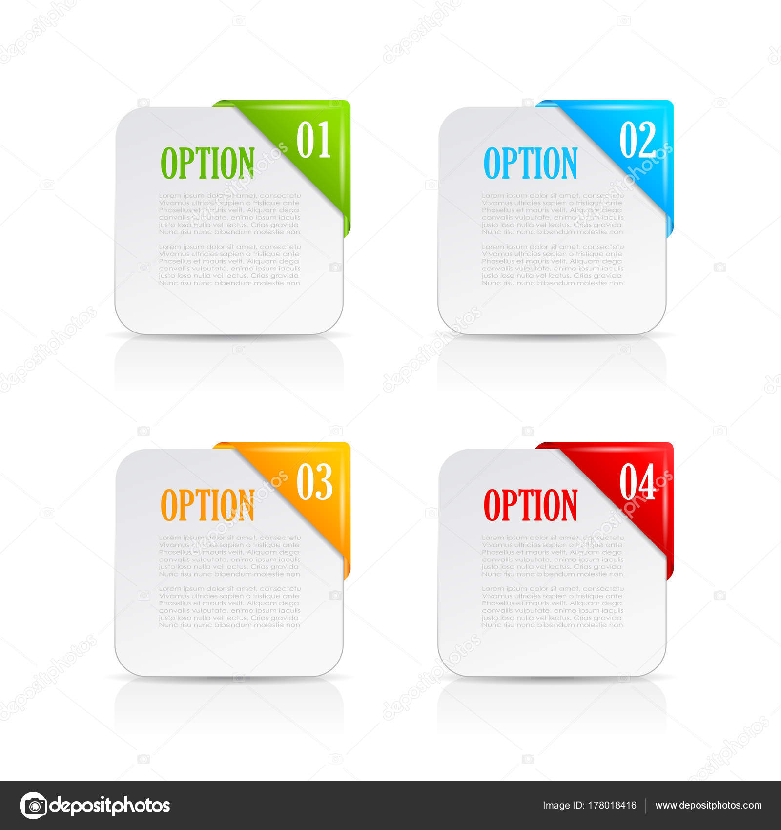 Option numbered text cards templates Stock Vector Image by ©Arcady ...