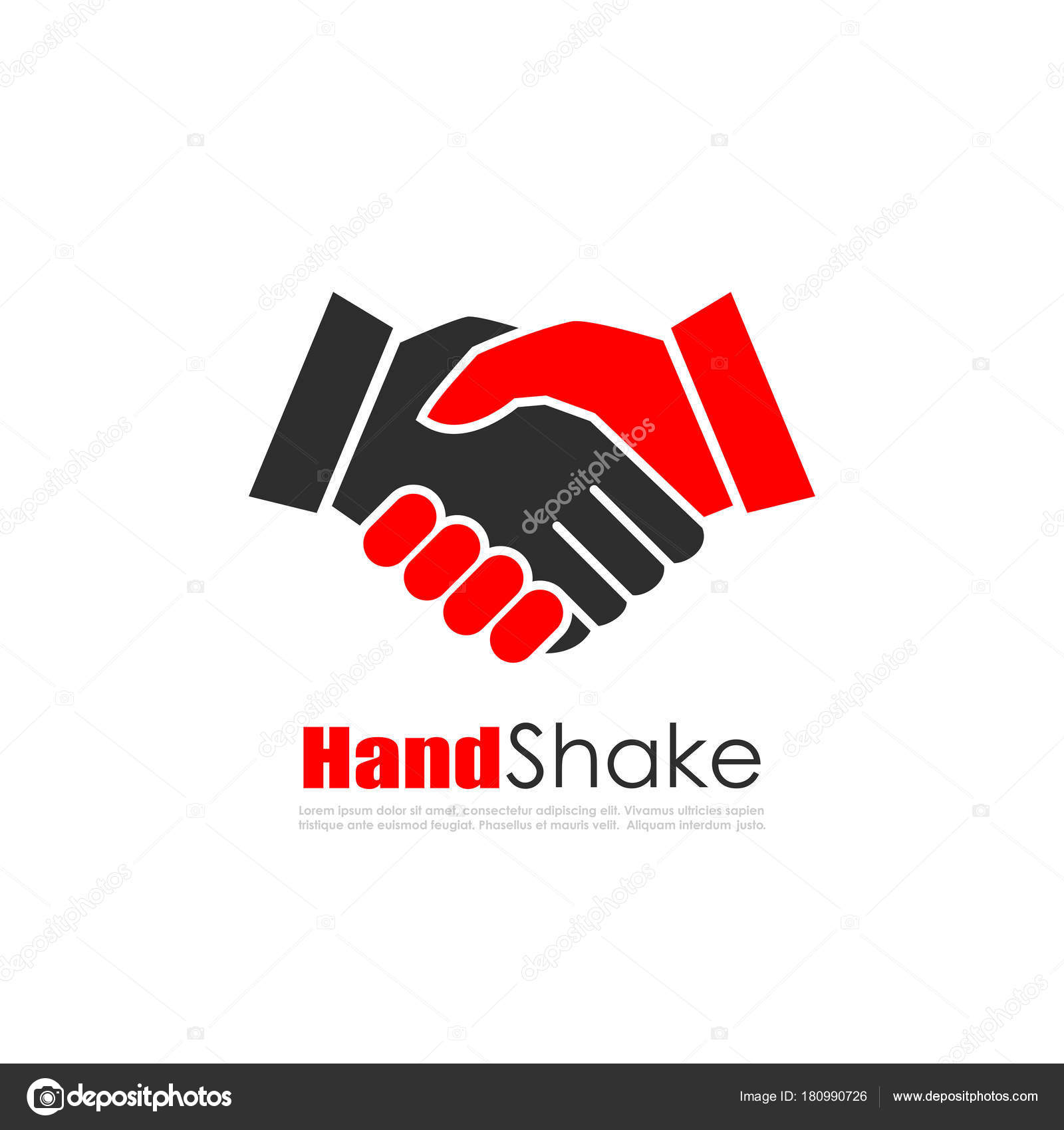 Hand Shake Abstract Business Vector Logo Illustration Isolated White ...
