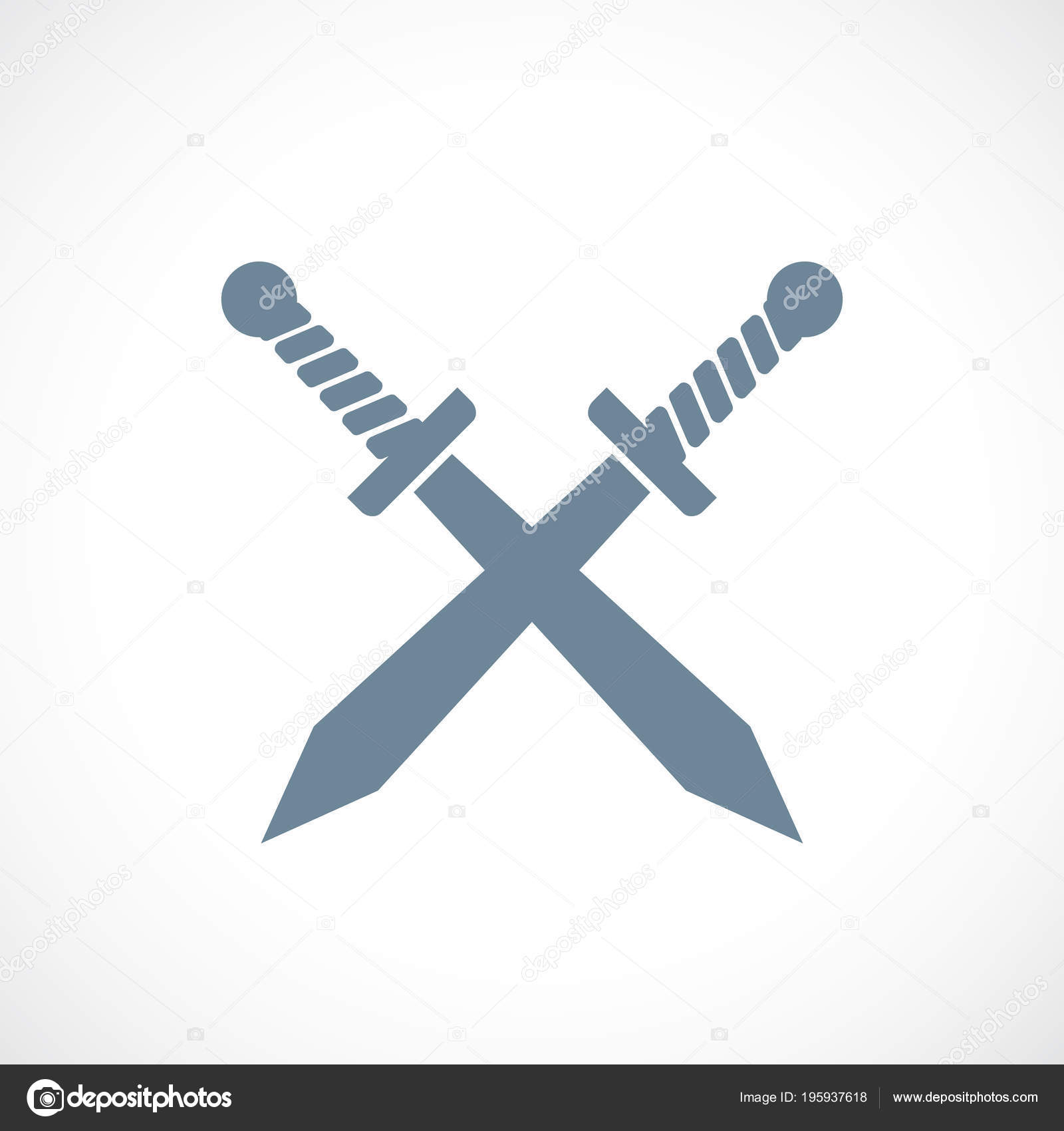 Crossed Swords Vector Pictogram Illustration Isolated White Background ...