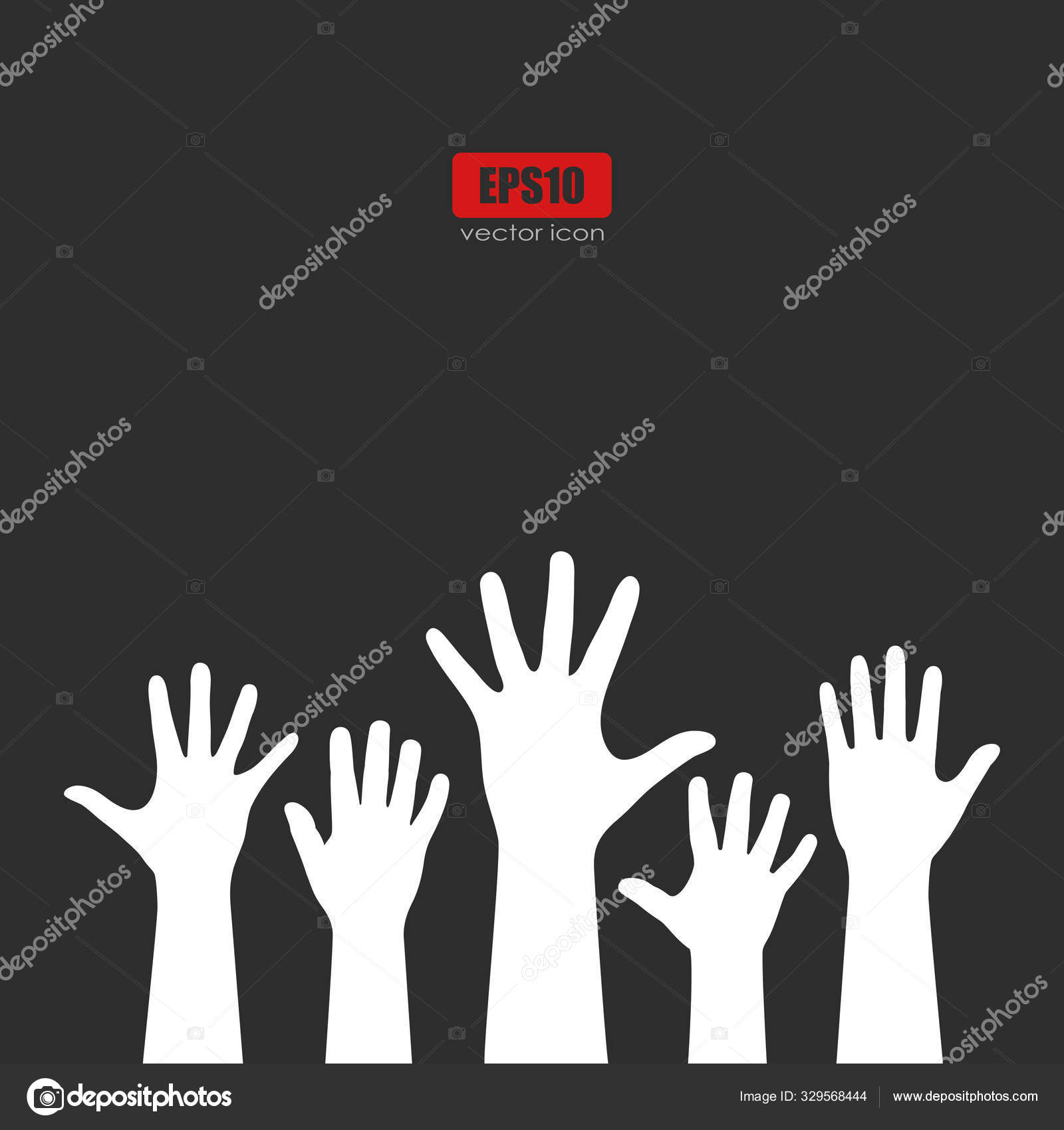 Raised human hands poster Stock Vector Image by ©Arcady #329568444