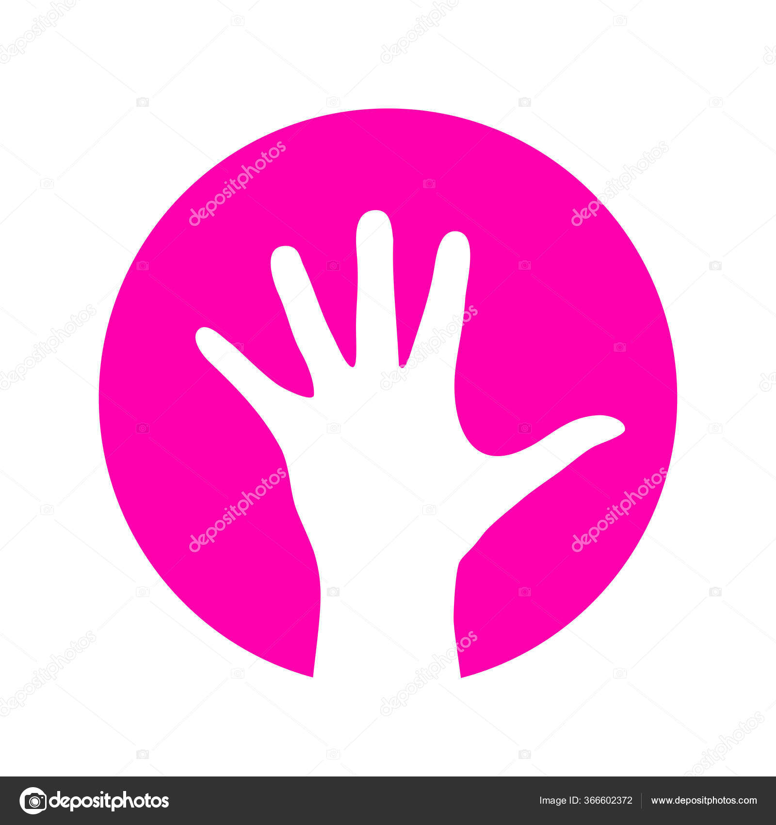 Human Open Palm Icon Vector Illustration Isolated White Background ...