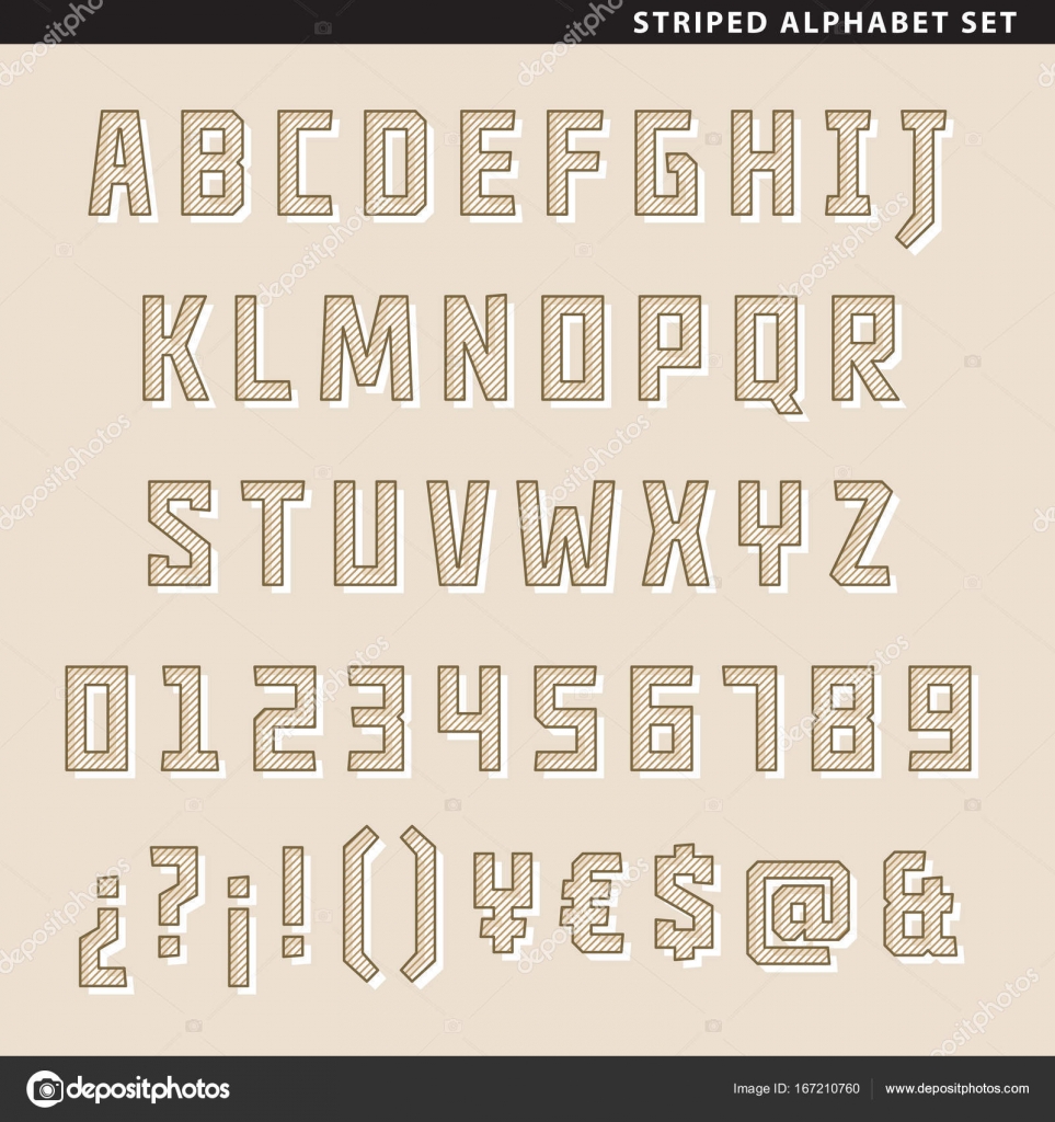 Striped alphabet set Stock Vector by ©padrinan 167210760