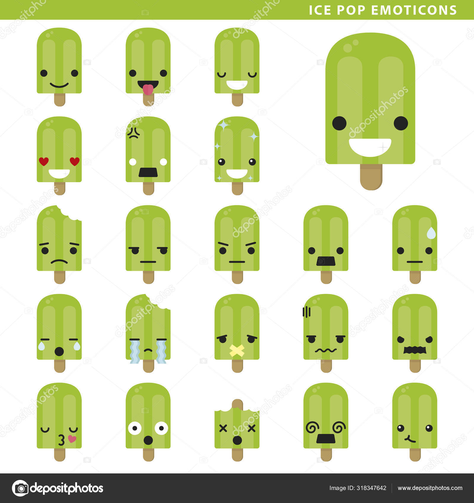 Ice pop emoticons Stock Vector Image by ©padrinan #318347642