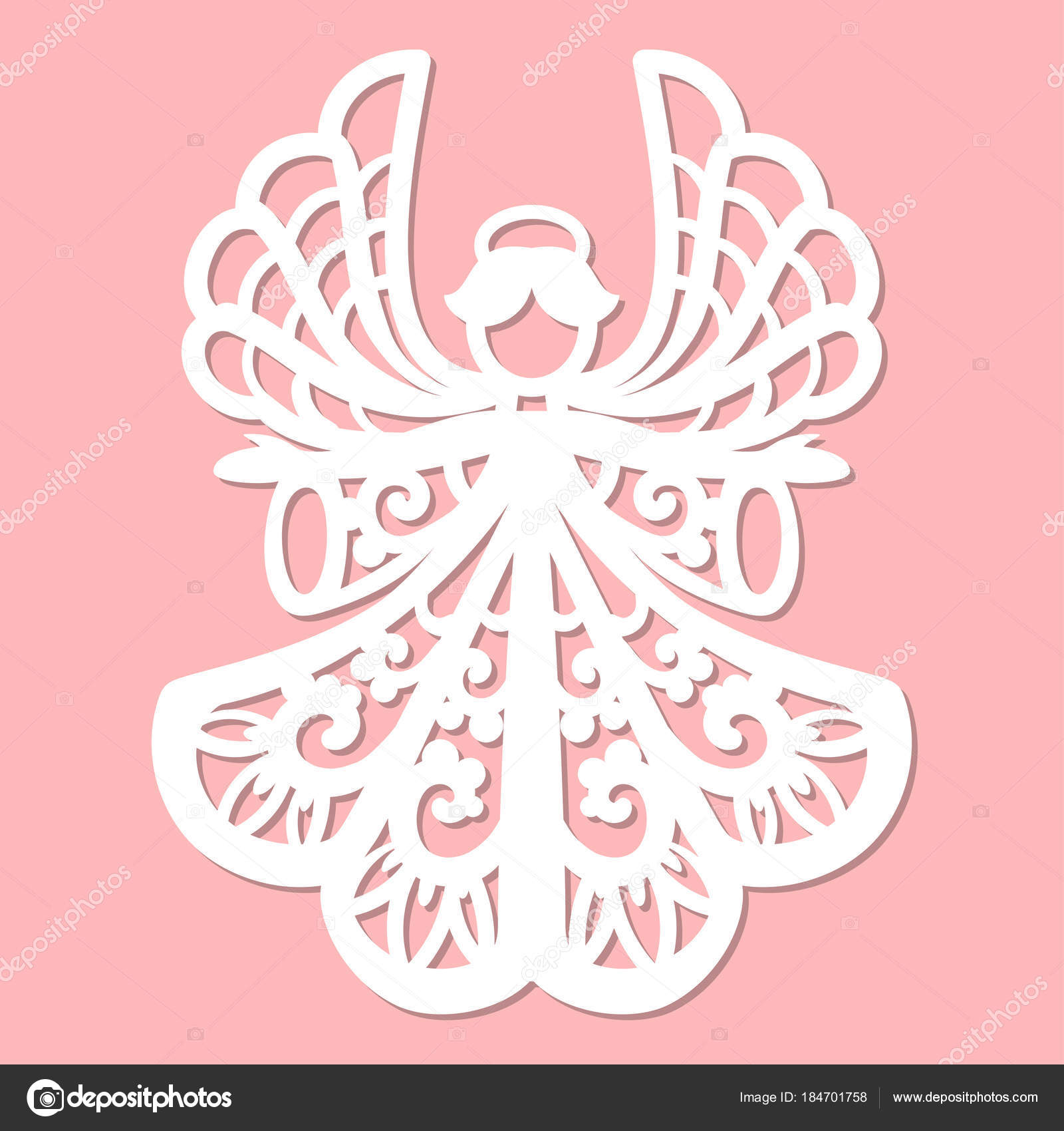 Beautiful, lace angel for laser cutting Stock Vector by ©Zerlina 184701758