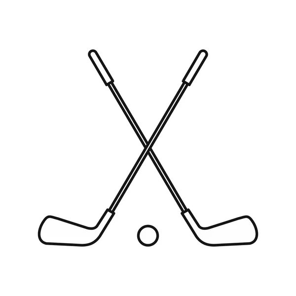 Two Crossed Golf Clubs And Ball Icon Simple Style Stock Vector Image