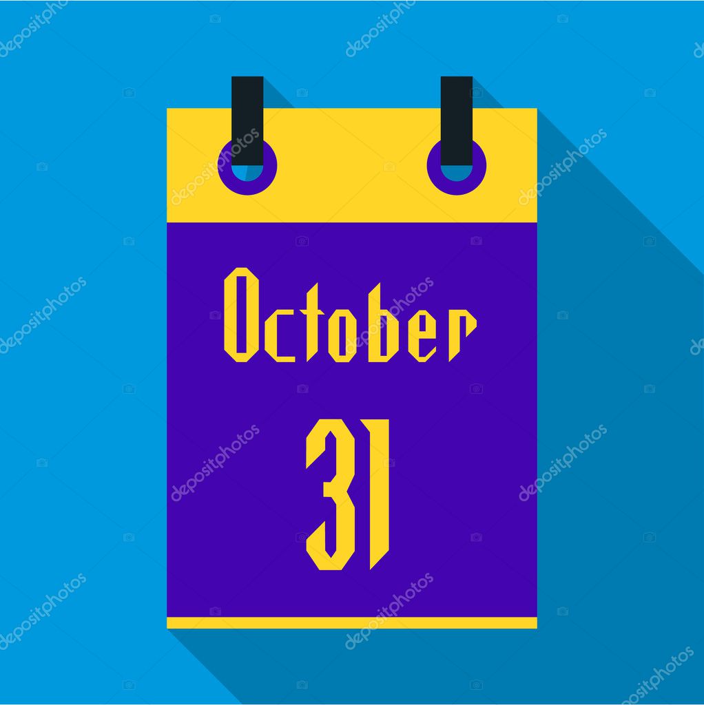 Calendar october thirty first icon, flat style Stock Vector Image by ...