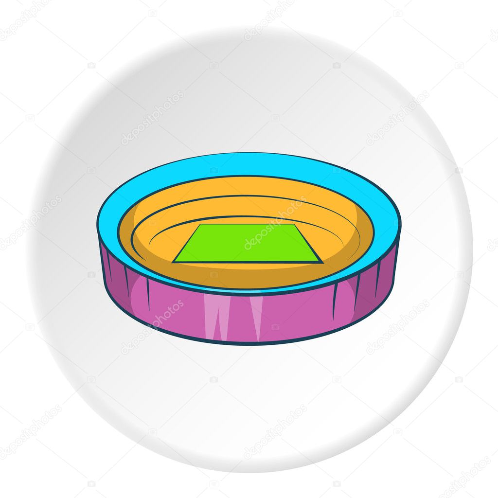 Icono grande del estadio redondo, estilo de dibujos animados 2022