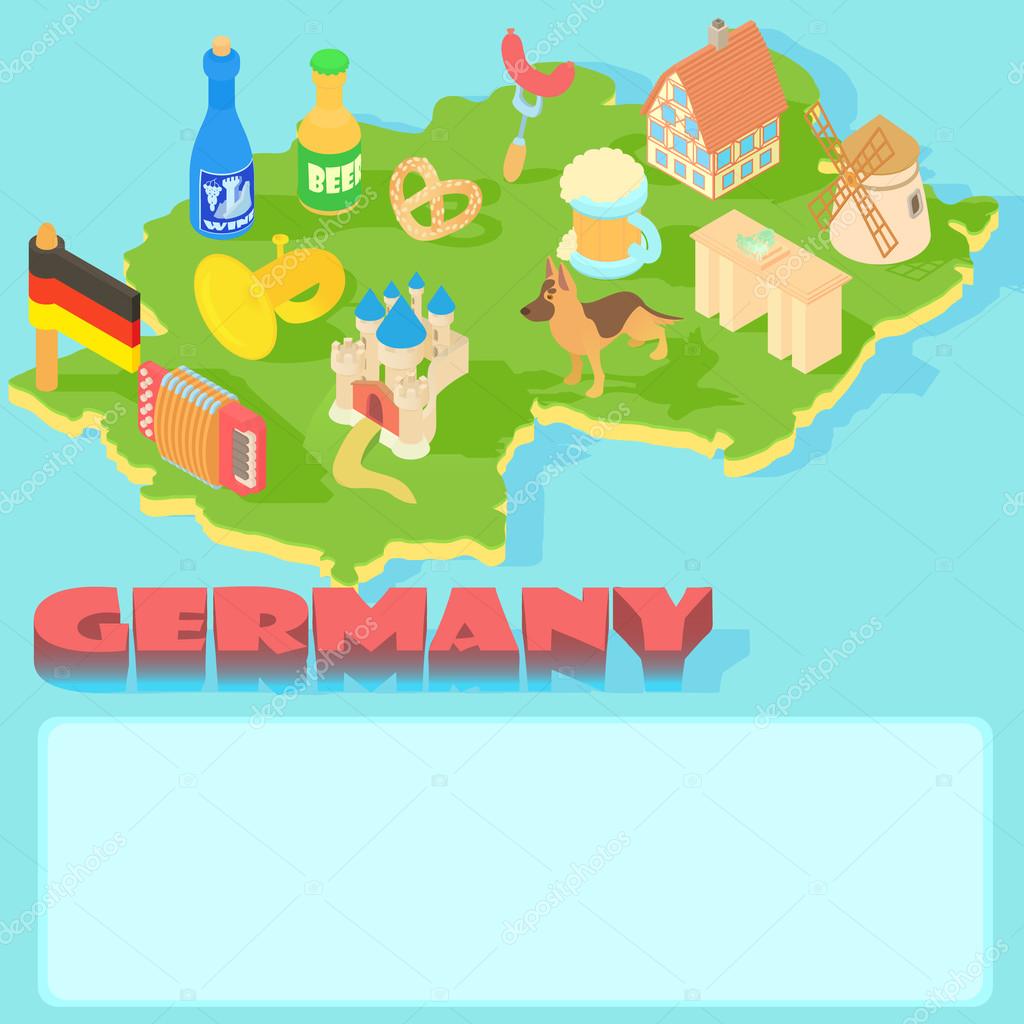 Germany map, cartoon style — Stock Vector © ylivdesign #125798308