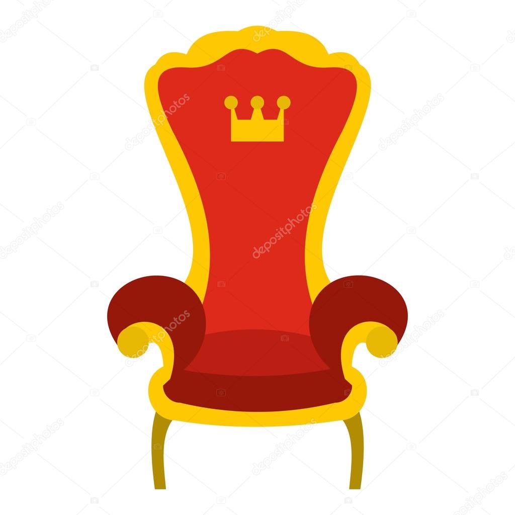 Red royal throne icon, flat style Stock Vector Image by ©ylivdesign ...