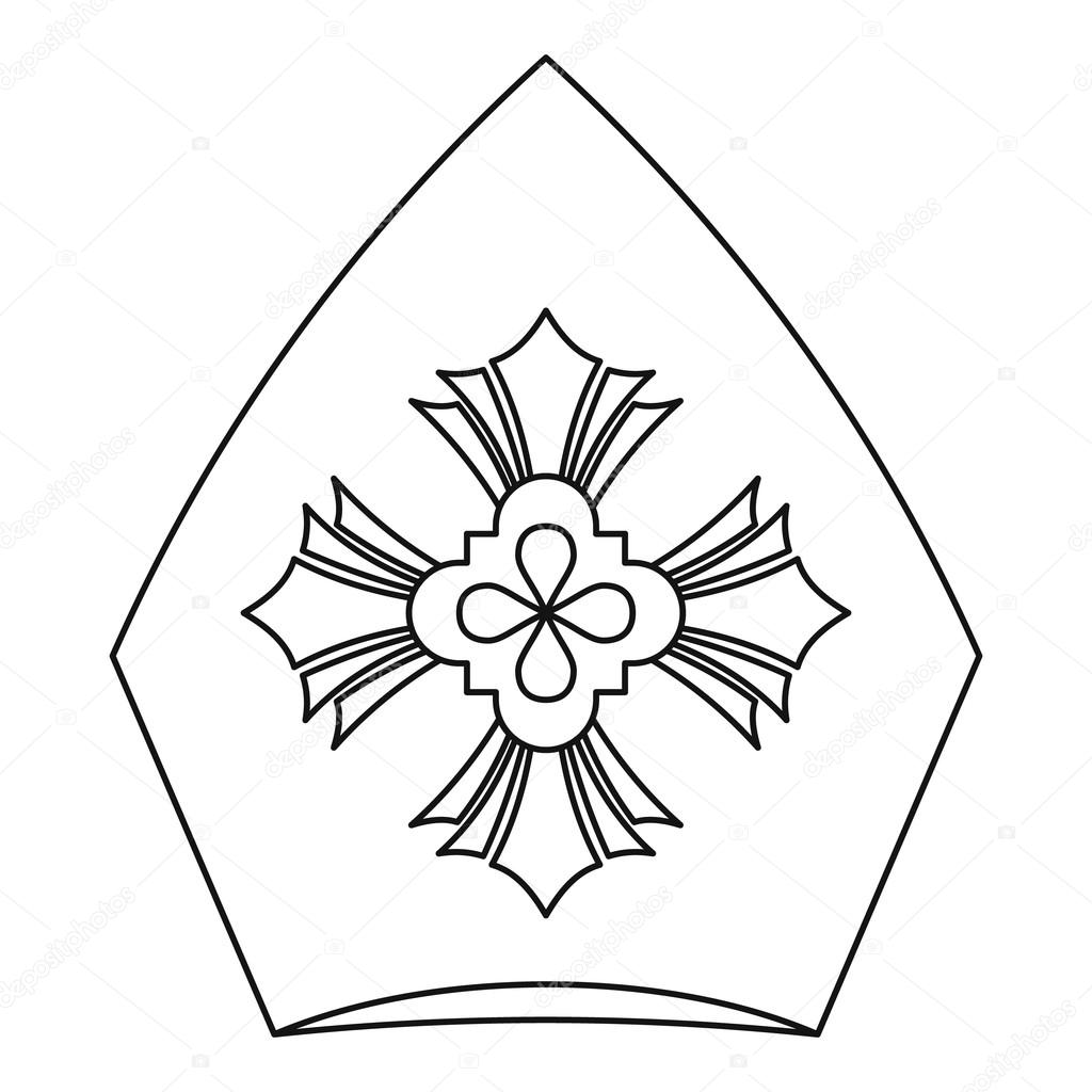 Pope hat icon, outline style Stock Vector Image by ©ylivdesign #127395522