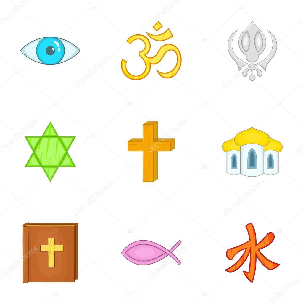 Spirituality Icons Set Cartoon Style — Stock Vector © Ylivdesign 129592506
