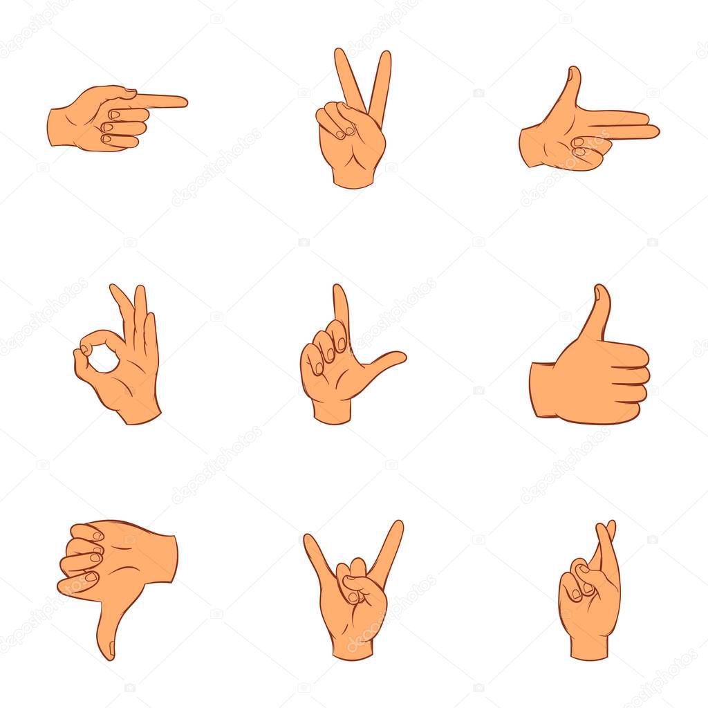 Communication gestures icons set, cartoon style Stock Illustration by ... Communication gestures icons set, cartoon style Stock Illustration by ...