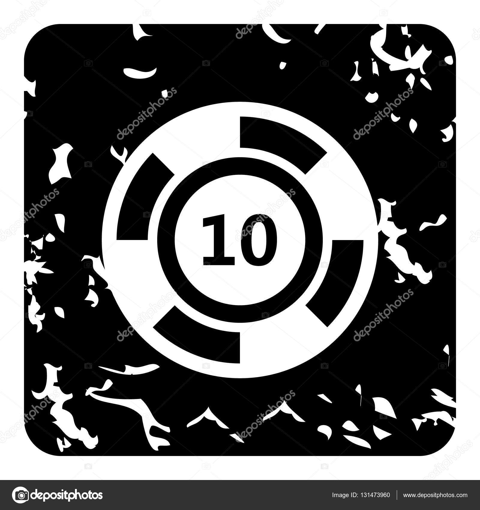 Playing counter icon, grunge style Stock Vector by ©ylivdesign 131473960