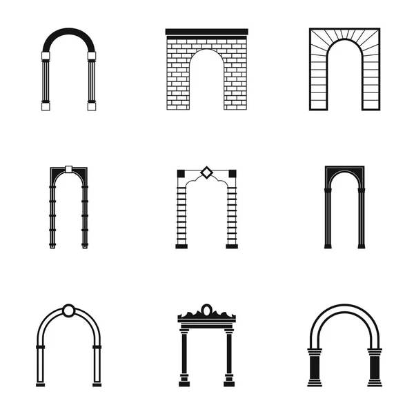 Flat silhouette icons vector collection of arch — Stock Vector ...