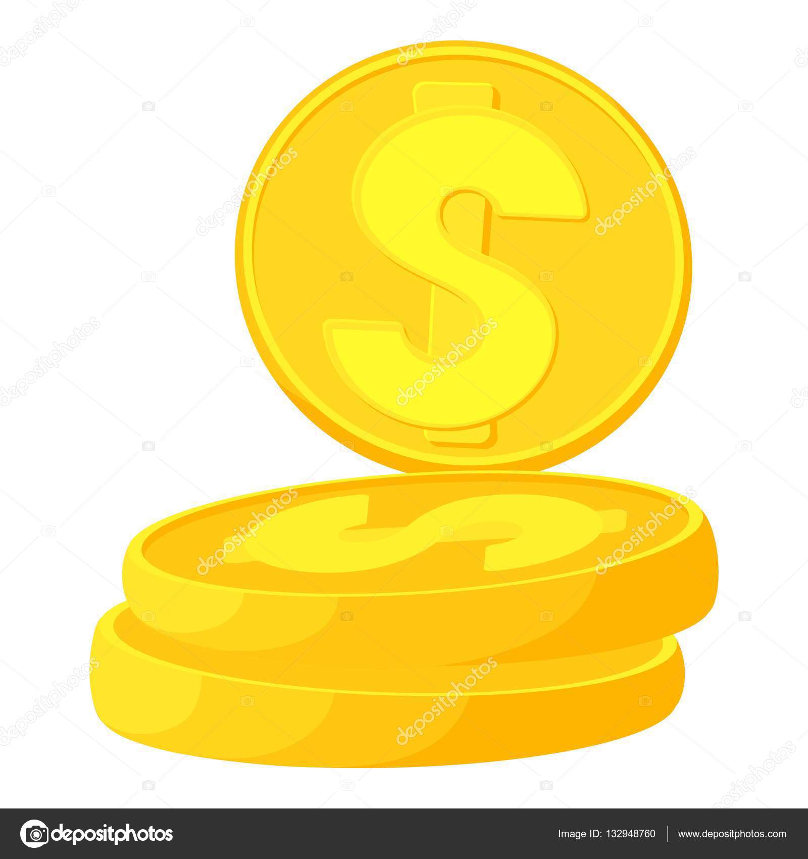 Icono de monedas, estilo de dibujos animados — Archivo Imágenes ...