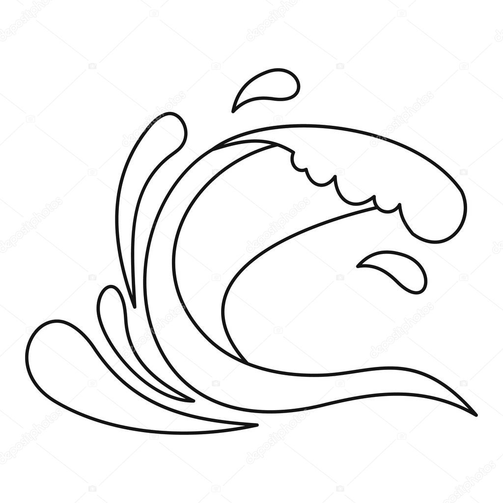 Water wave splash icon, outline style — Stock Vector © ylivdesign ...