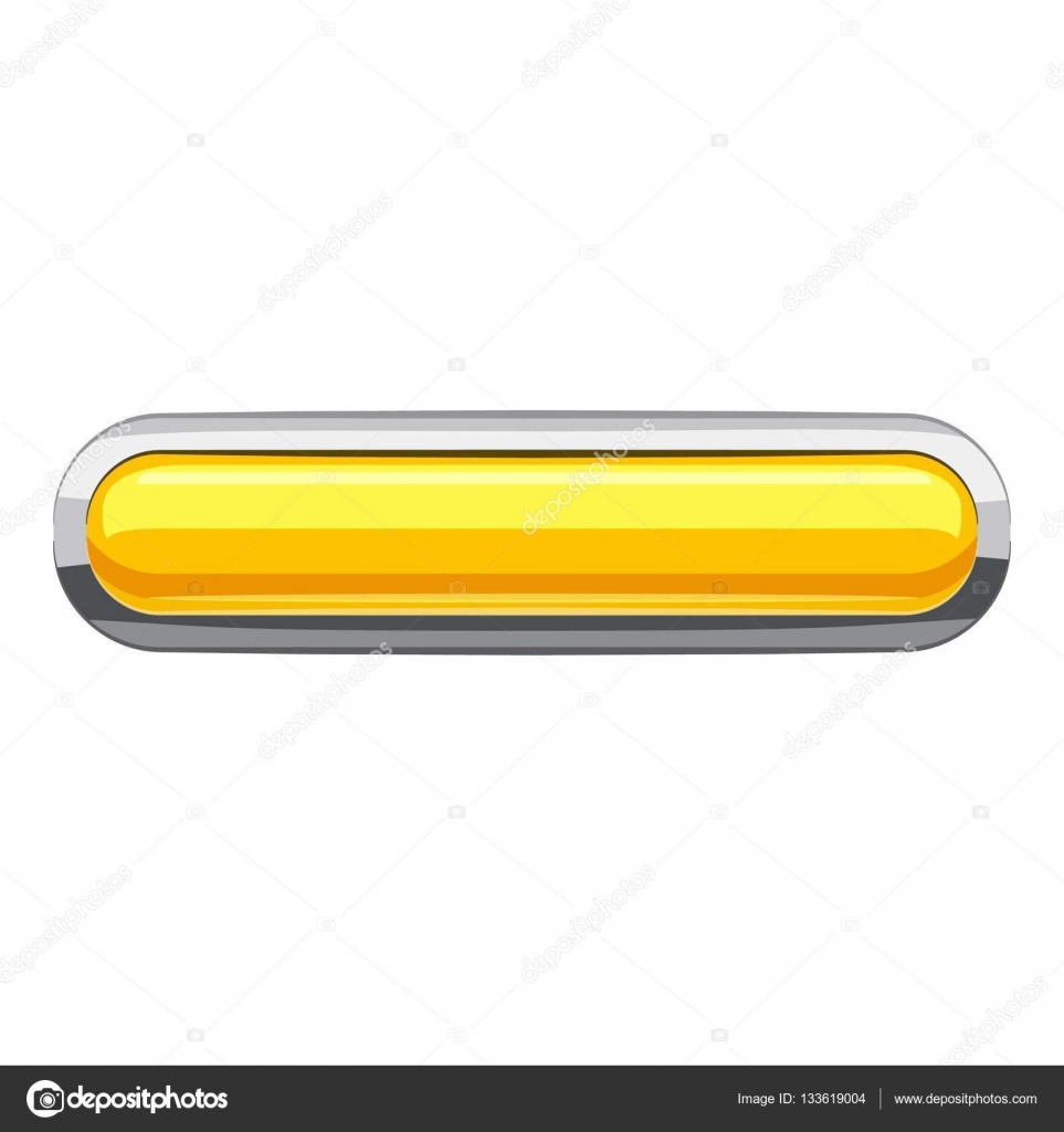 Yellow rectangular button icon, cartoon style Stock Vector Image by ...