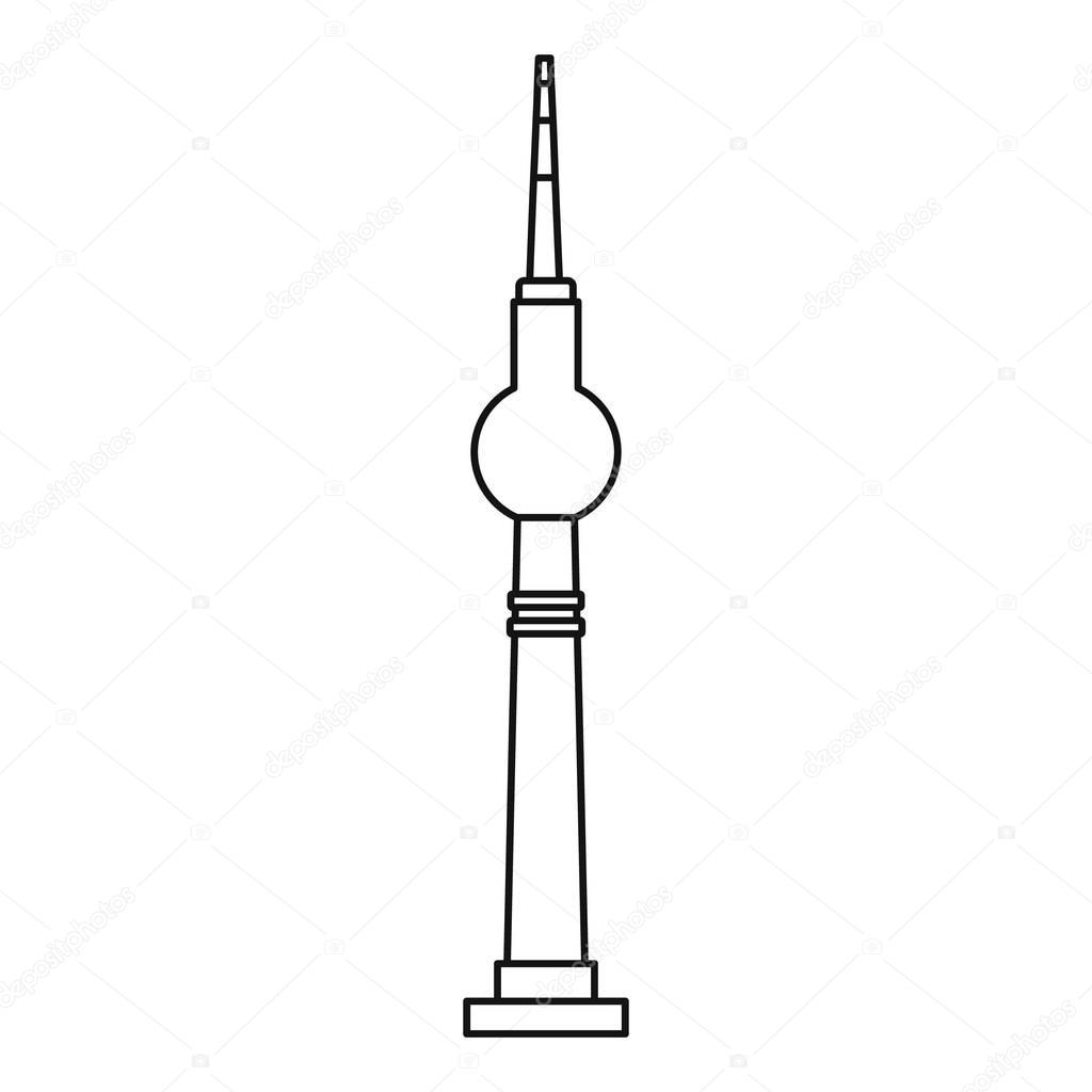 Berlin TV Tower icon, outline style — Stock Vector © ylivdesign #134483274