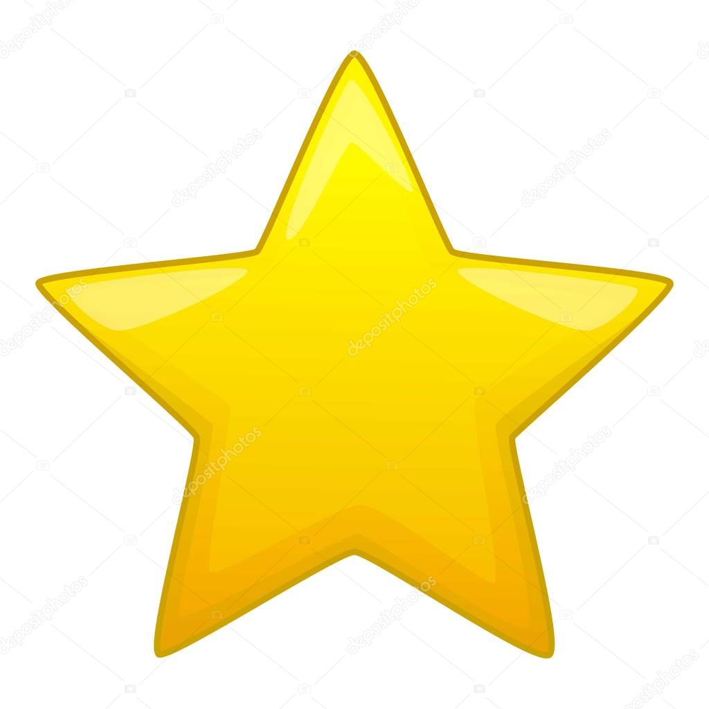 Icono estrella amarilla de cinco puntas, estilo de dibujos animados ...