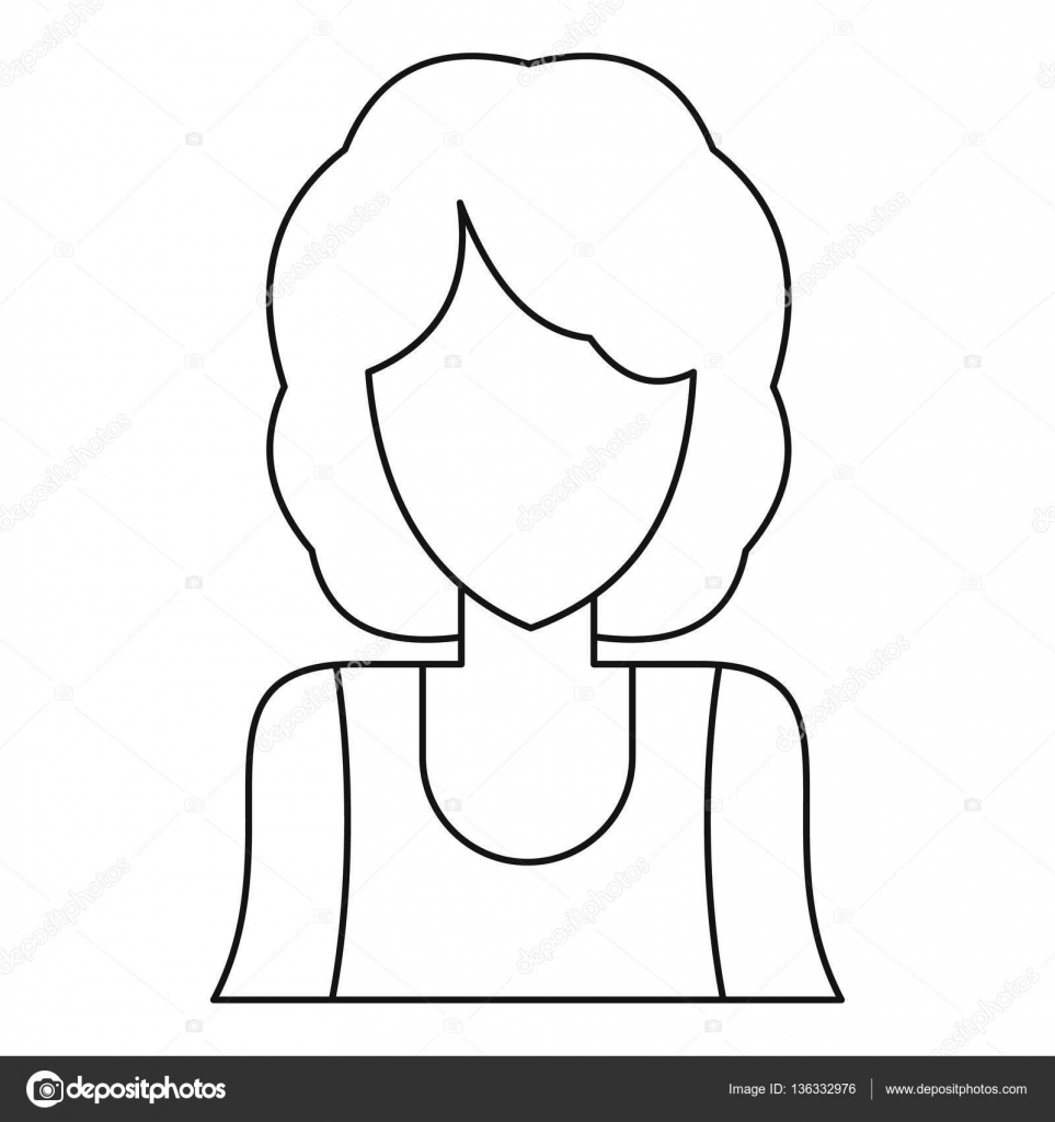 Young woman avatar icon, outline style Stock Vector by ©ylivdesign ...