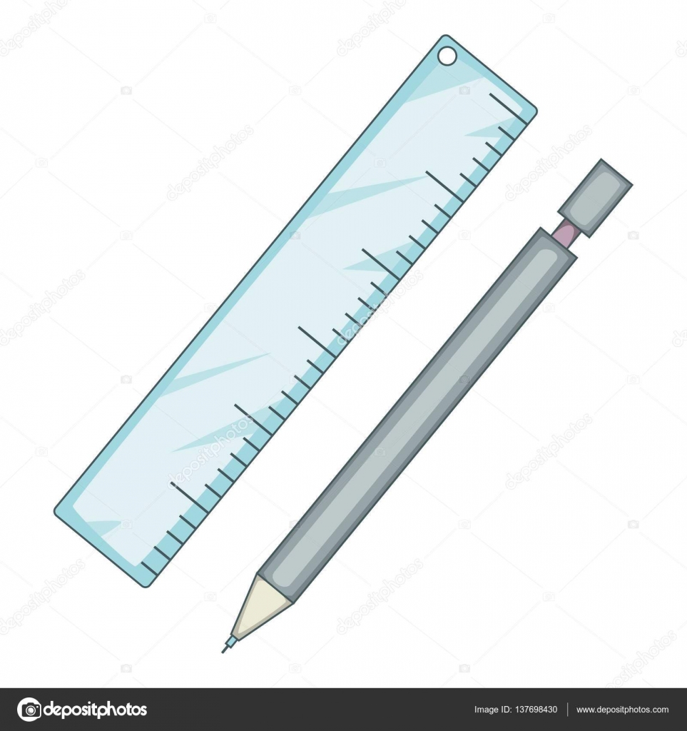 Pencil and ruler icon, cartoon style Stock Vector Image by ©ylivdesign ...