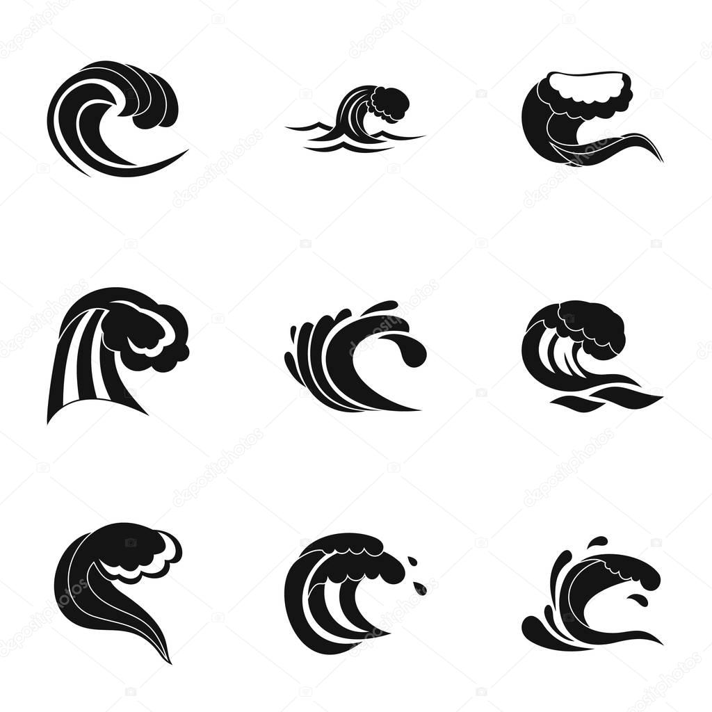 Ocean waves icons set, simple style — Stock Vector © ylivdesign #139405692 Ocean waves icons set, simple style — Stock Vector © ylivdesign #139405692