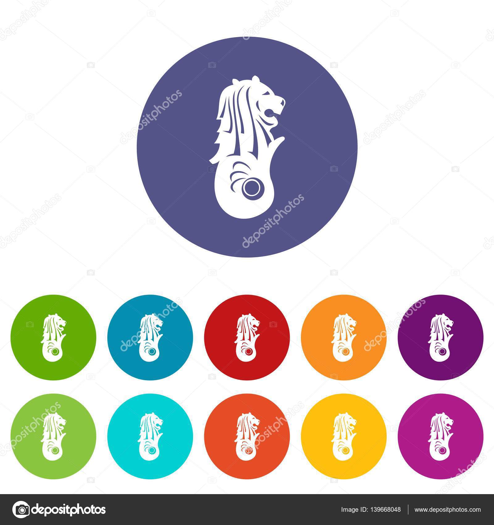 Merlion statue, Singapore set icons — Stock Vector © ylivdesign #139668048 Merlion statue, Singapore set icons — Stock Vector © ylivdesign #139668048