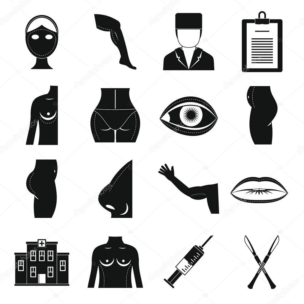 Plastic surgeon icons set, simple style — Stock Vector © ylivdesign ...