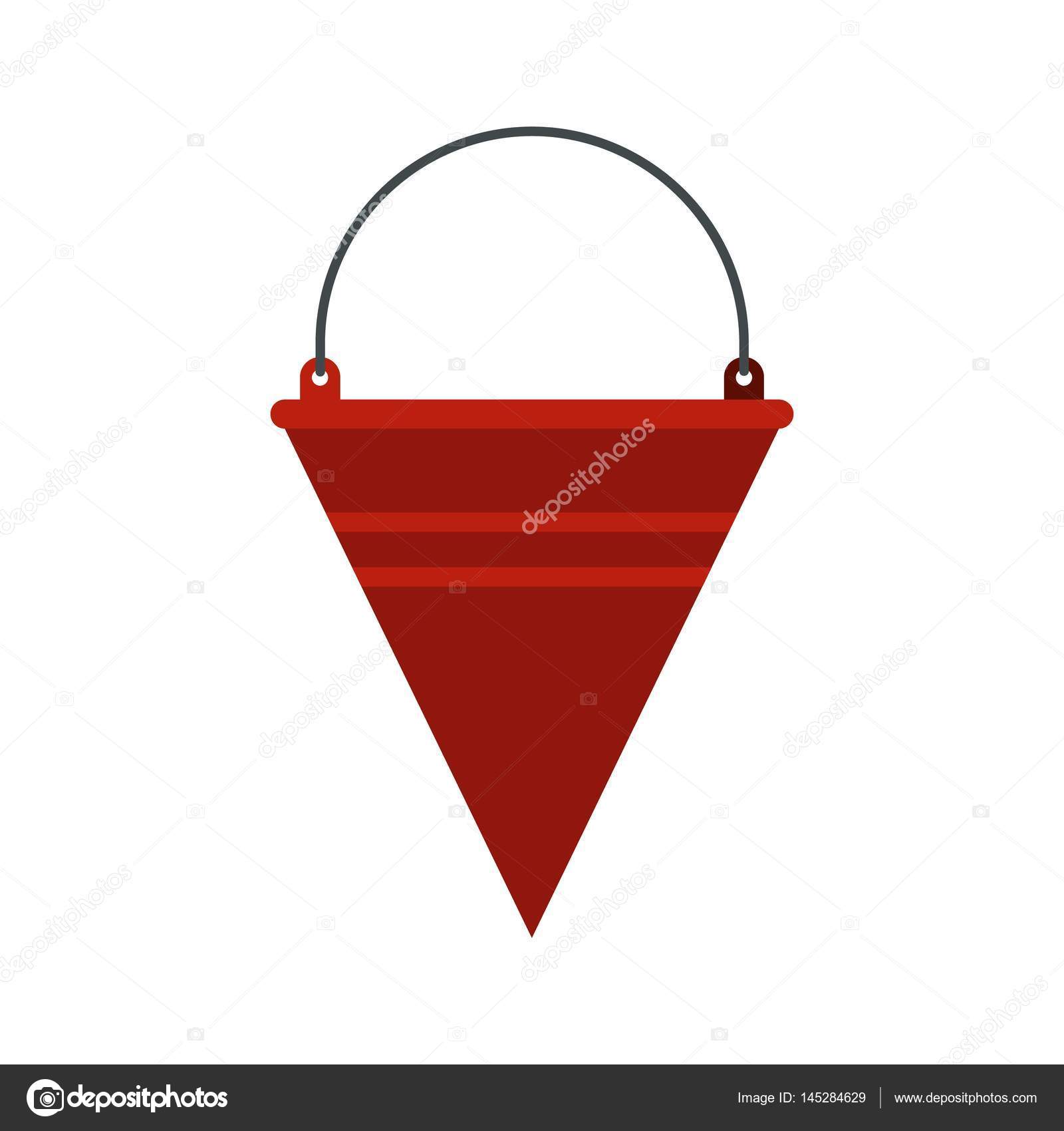 Red fire bucket icon, flat style Stock Vector by ©ylivdesign 145284629