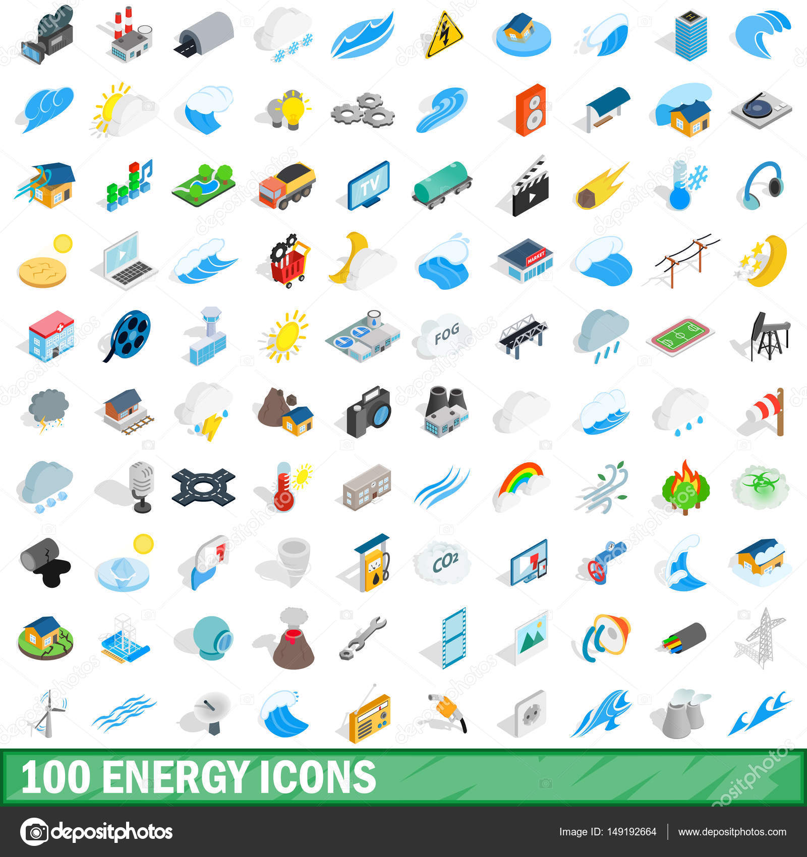 100 energy icons set, isometric 3d style — Stock Vector © ylivdesign ... 100 energy icons set, isometric 3d style — Stock Vector © ylivdesign ...