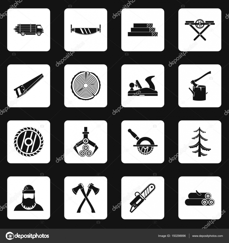Timber industry icons set squares vector Stock Vector Image by ...