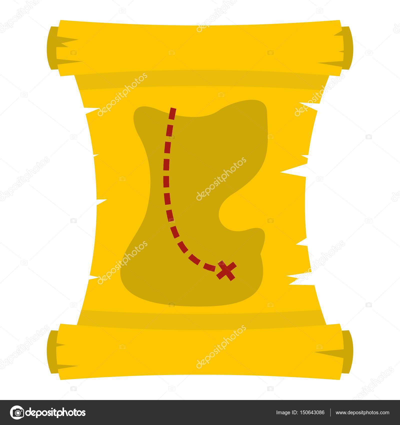 Treasure map icon isolated — Stock Vector © ylivdesign #150643086
