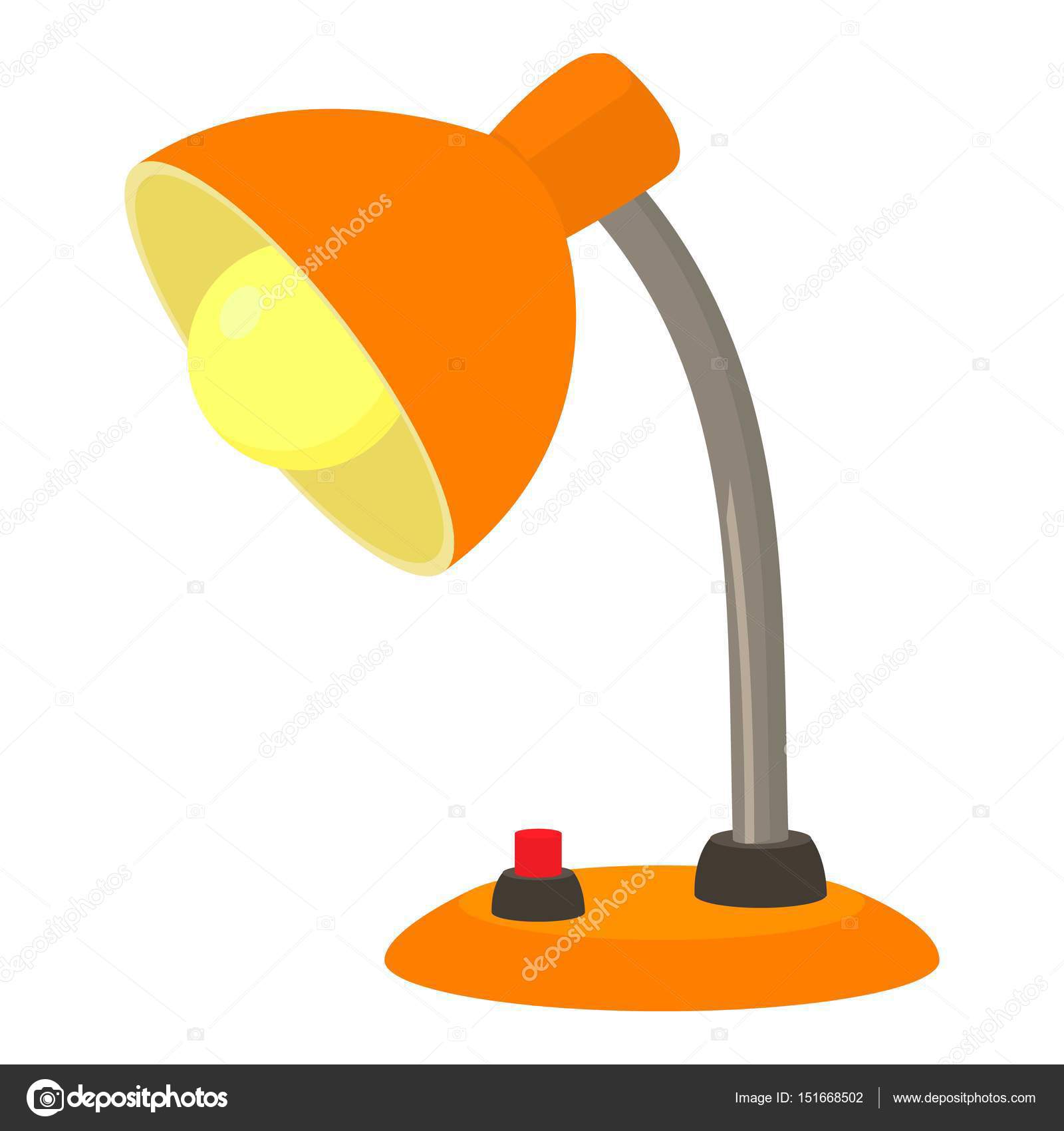 Orange desk lamp icon, cartoon style Stock Vector Image by ©ylivdesign ...
