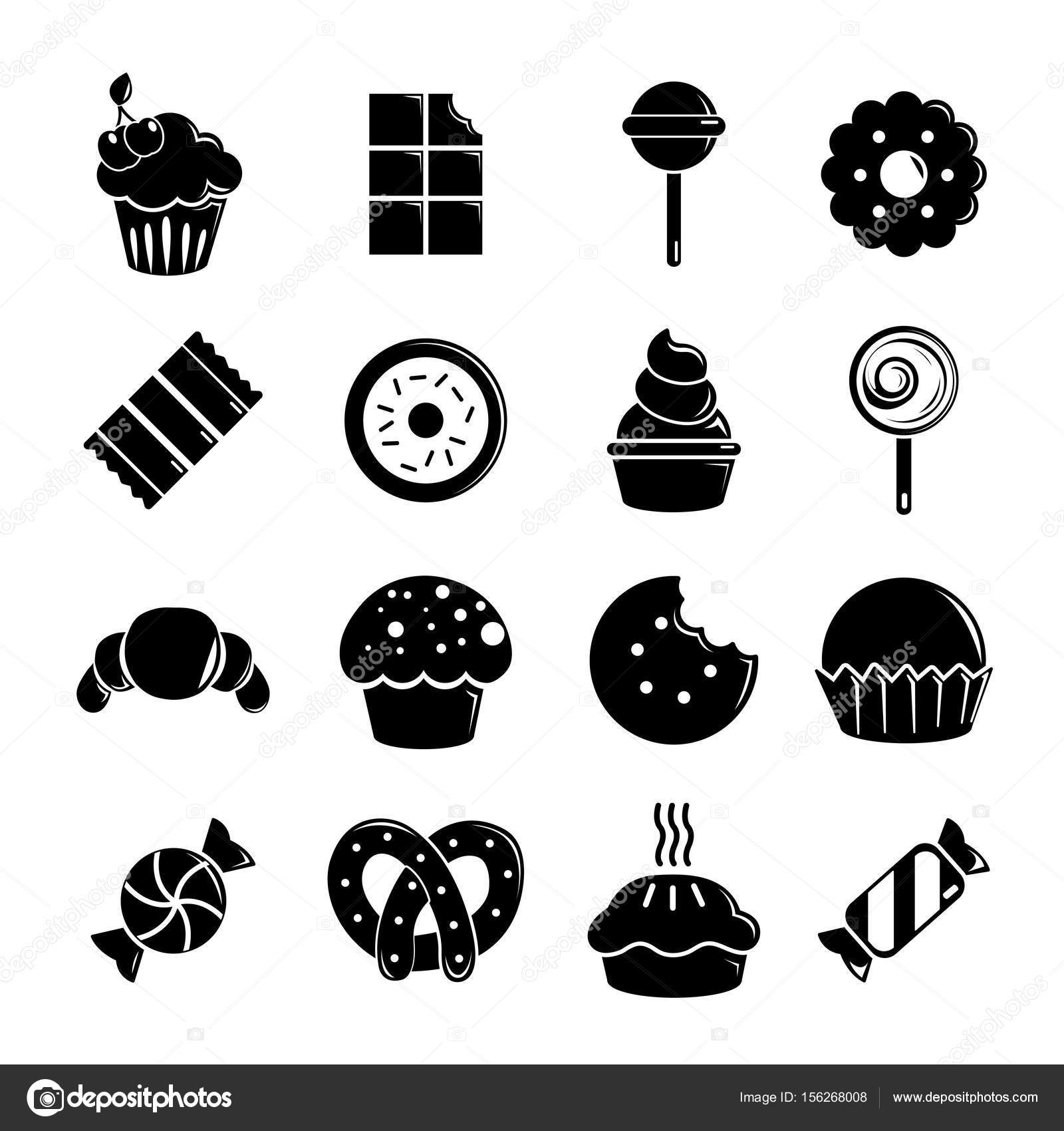 Sweets candy cakes icons set, simple style Stock Vector Image by ...
