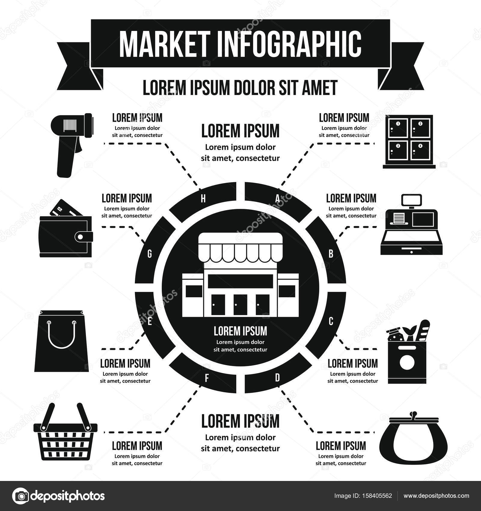Market infographic concept, flat style — Stock Vector © ylivdesign ...