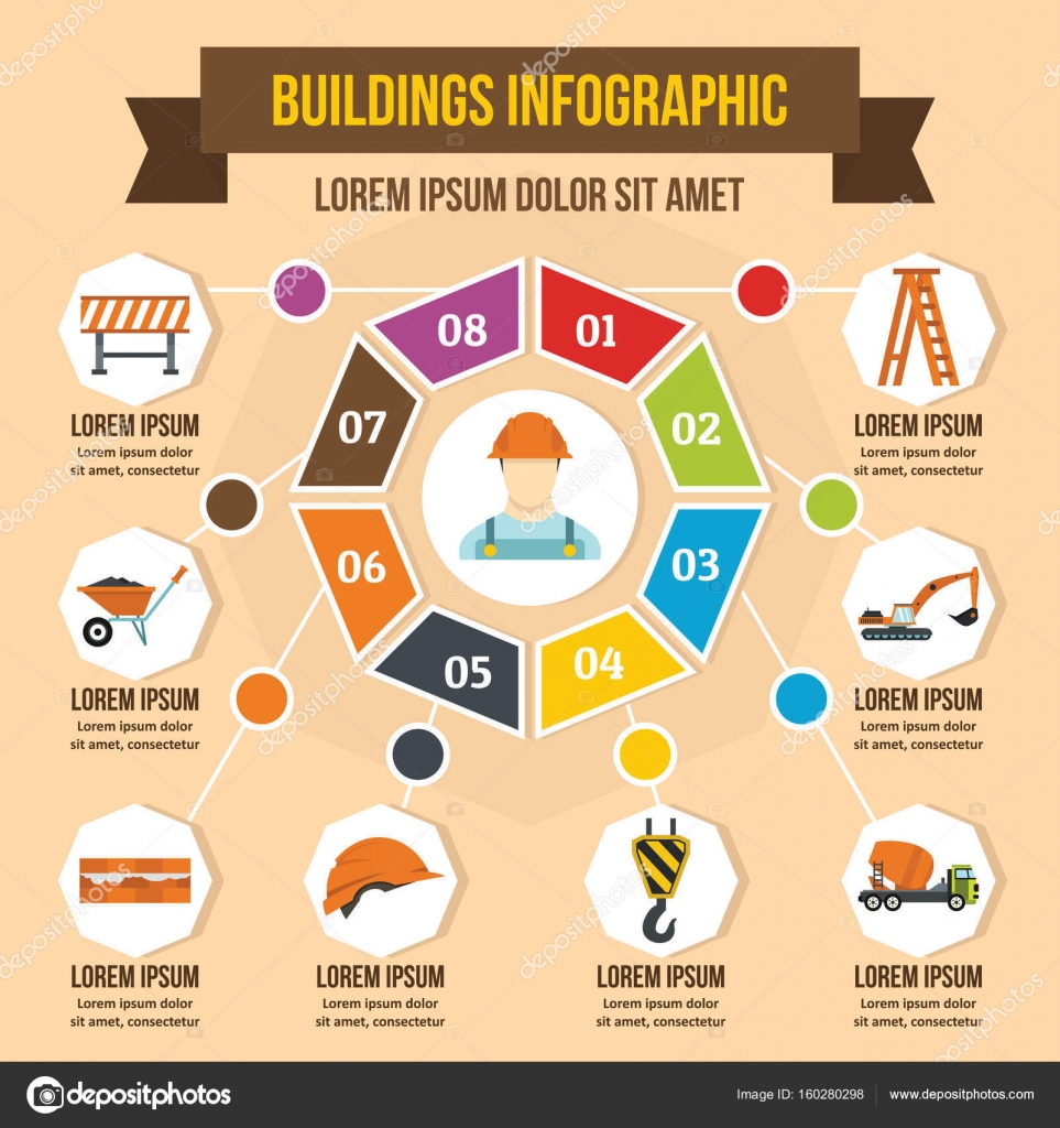 Buildings infographic concept, flat style — Stock Vector © ylivdesign ...