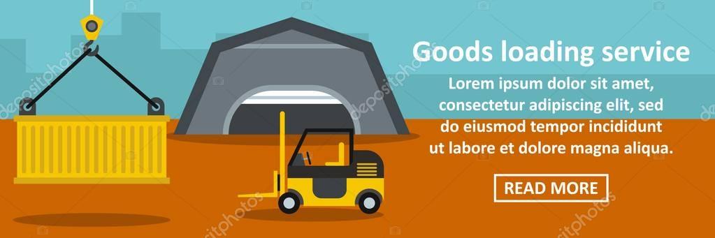 Concepto horizontal de banner de servicio de carga de mercancías 2024