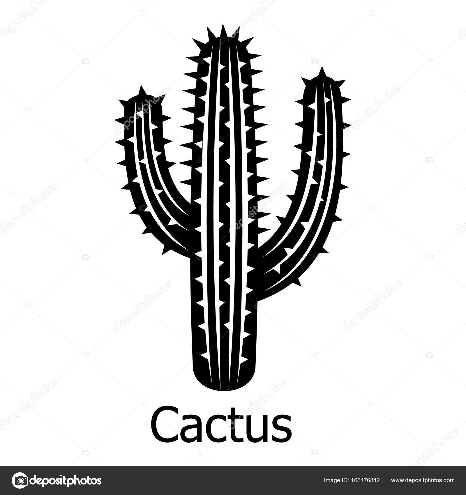 Cactus icon, simple black style Stock Vector by ©ylivdesign 166476842