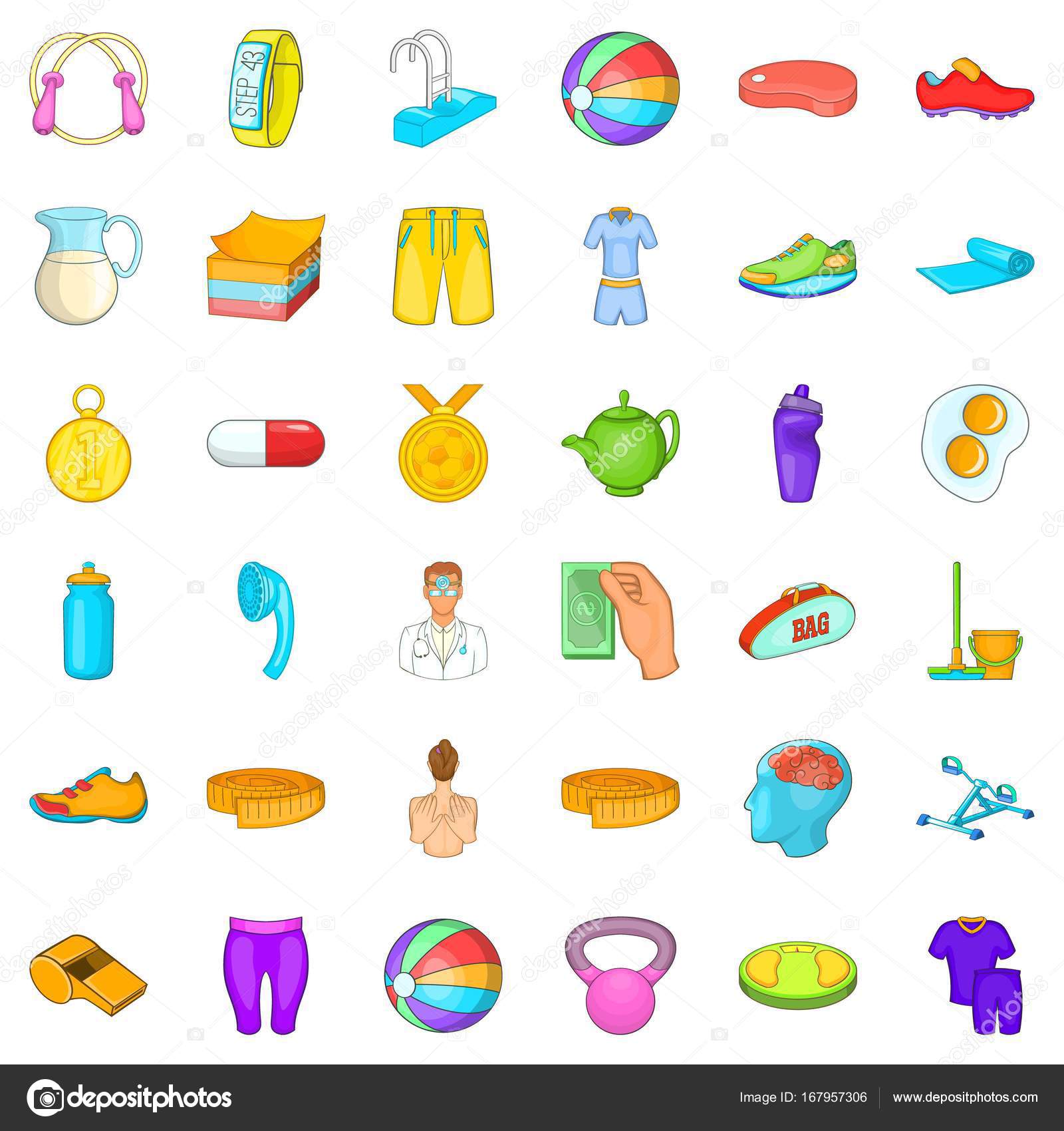 Swimming pool icons set, cartoon style Stock Vector Image by ...