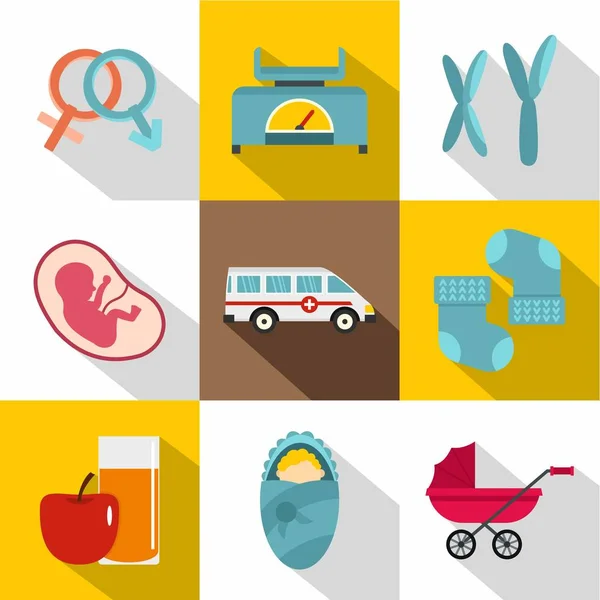 Baby born icons set, flat style — Stock Vector © ylivdesign #162479110