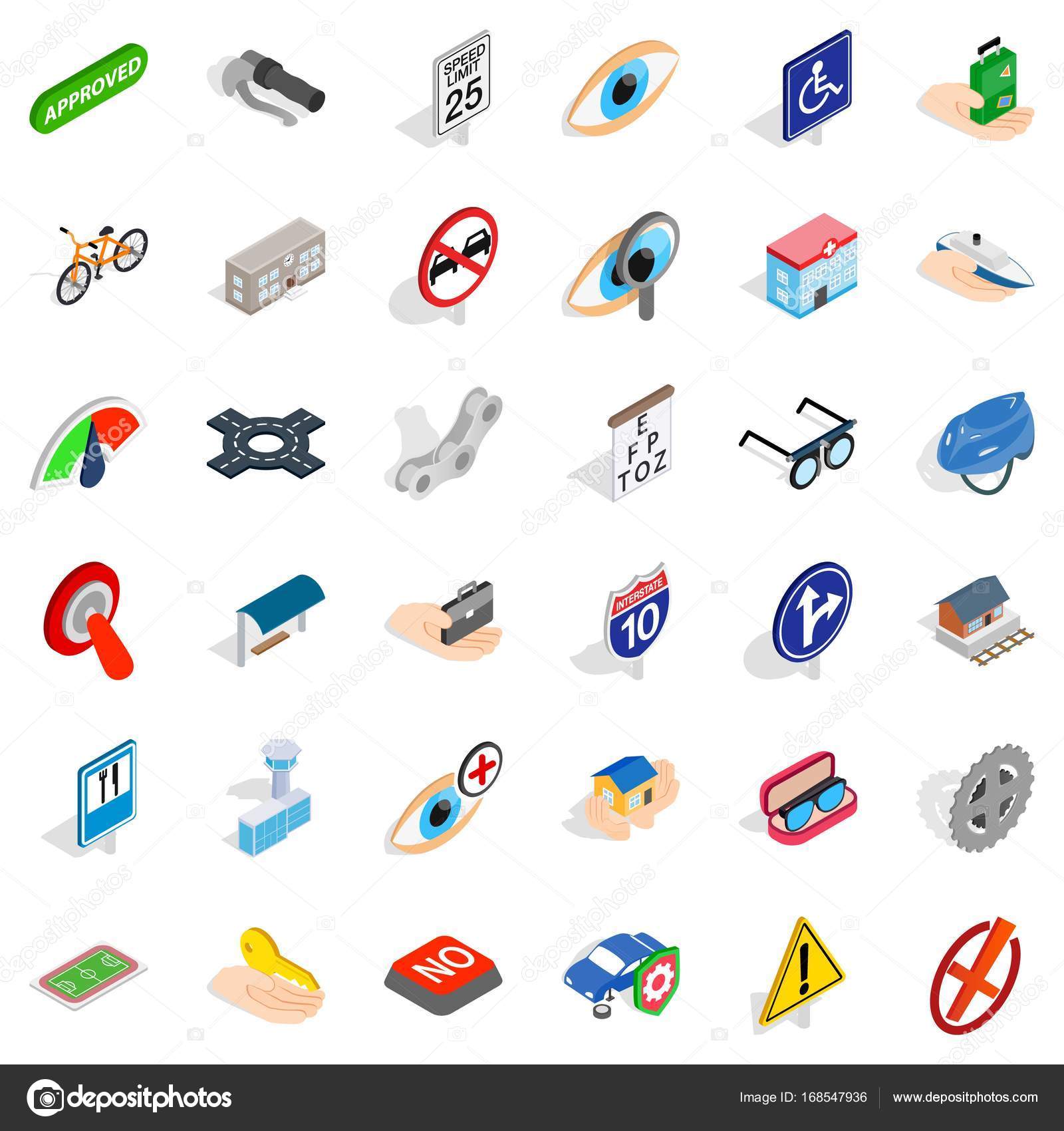 Cross over icons set, isometric style Stock Vector by ©ylivdesign 168547936