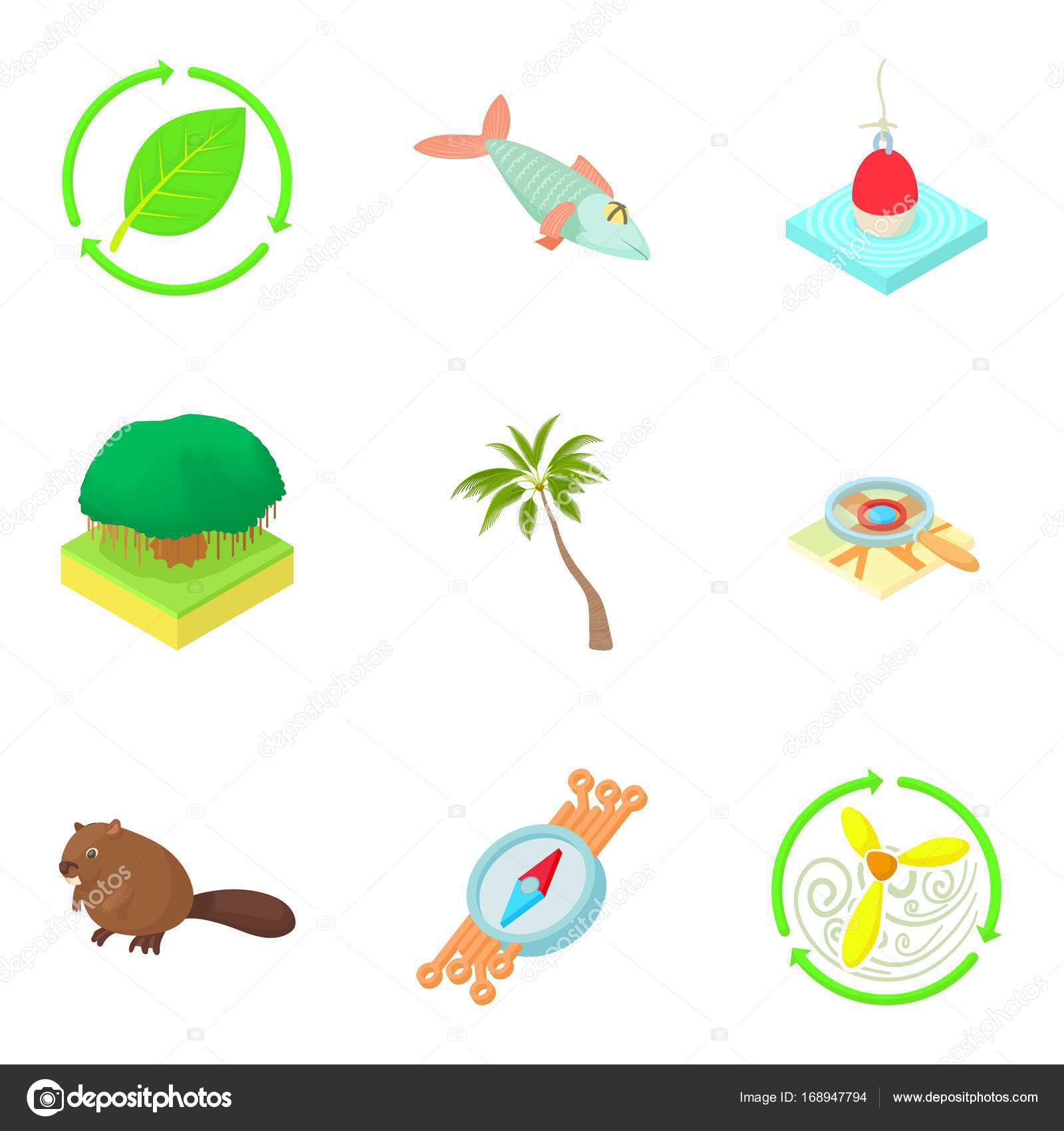 Grove icons set, cartoon style — Stock Vector © ylivdesign #168947794