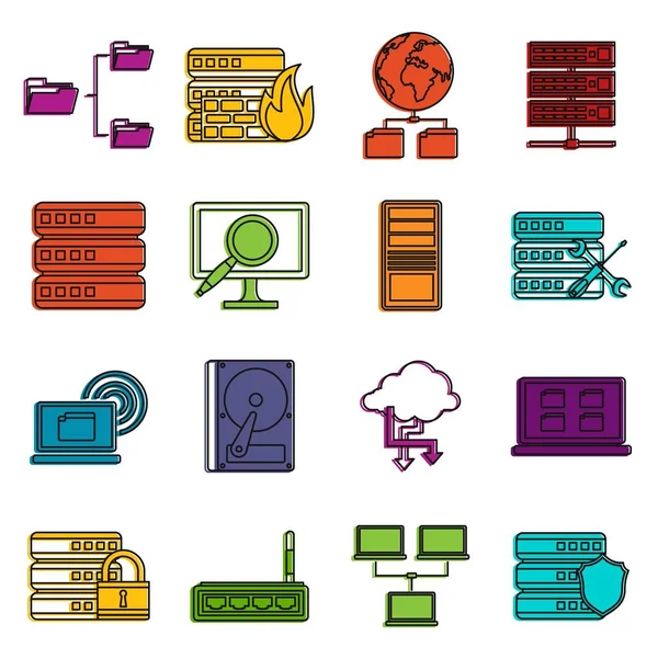 Big data icon set — Stock Vector © soleilc #33157311