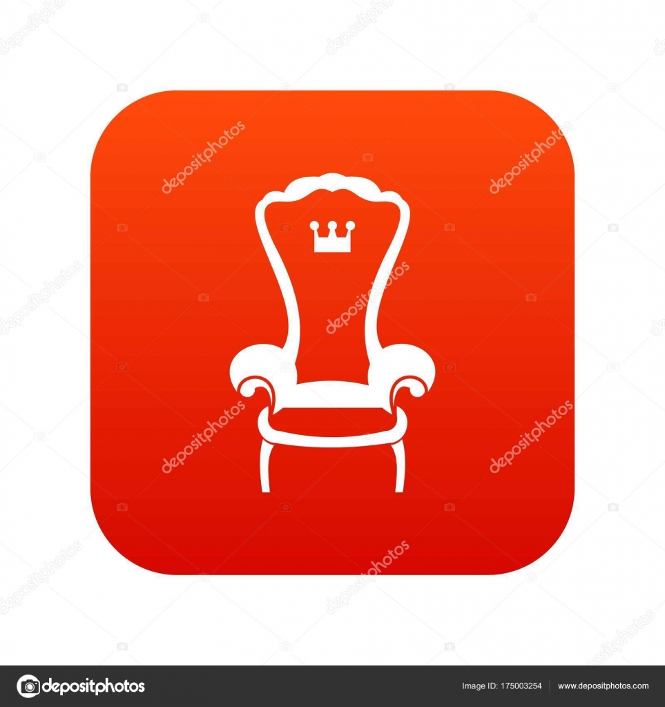 King throne chair icon digital red ⬇ Vector Image by © ylivdesign ...