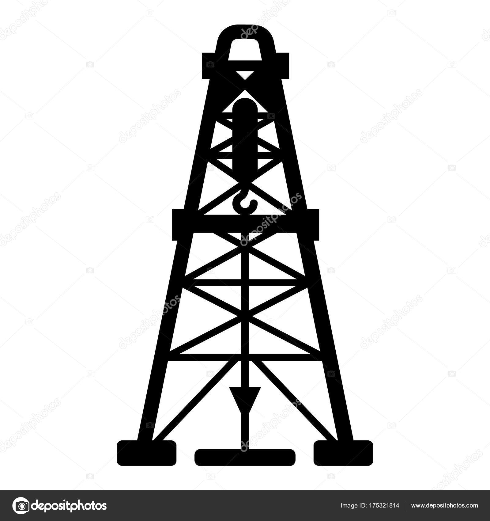 Oil derrick icon, simple black style — Stock Vector © ylivdesign #175321814